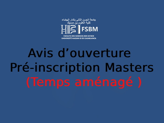 FSBM - Faculté des Sciences Ben M'sick